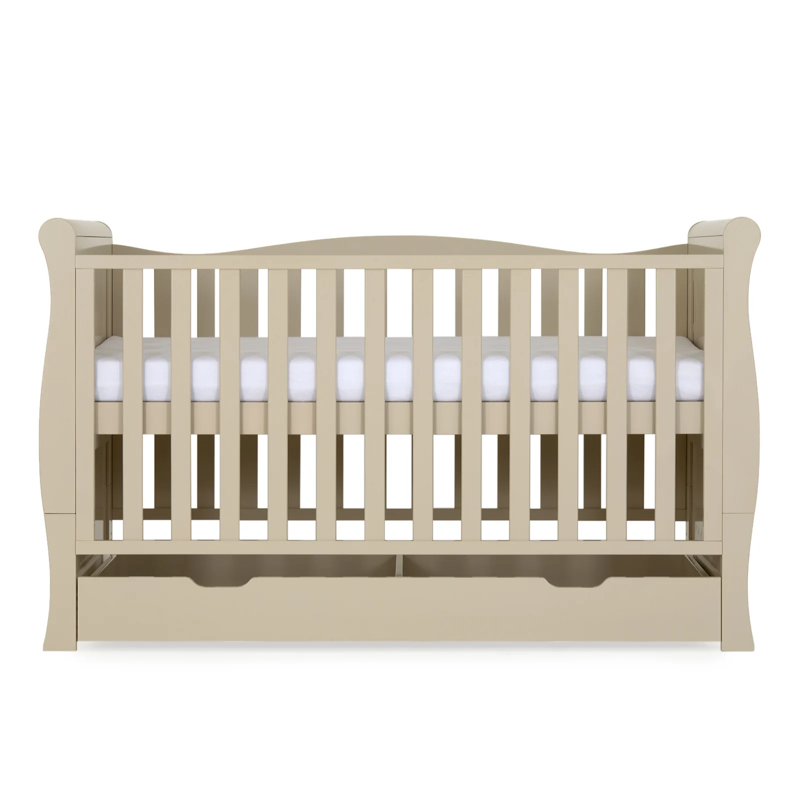 Puggle Prestbury Classic Deluxe Sleigh Cot Bed & Drawer - Cashmere ...