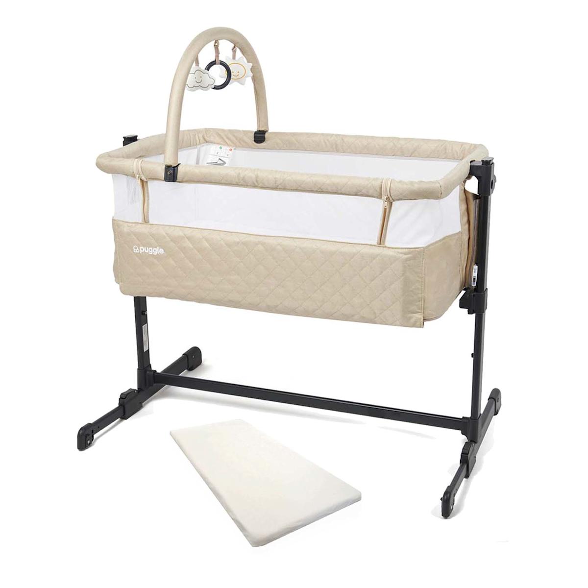 Puggle Sleepy Rocking Crib with Toy Bar – Cashmere | The Nursery Store