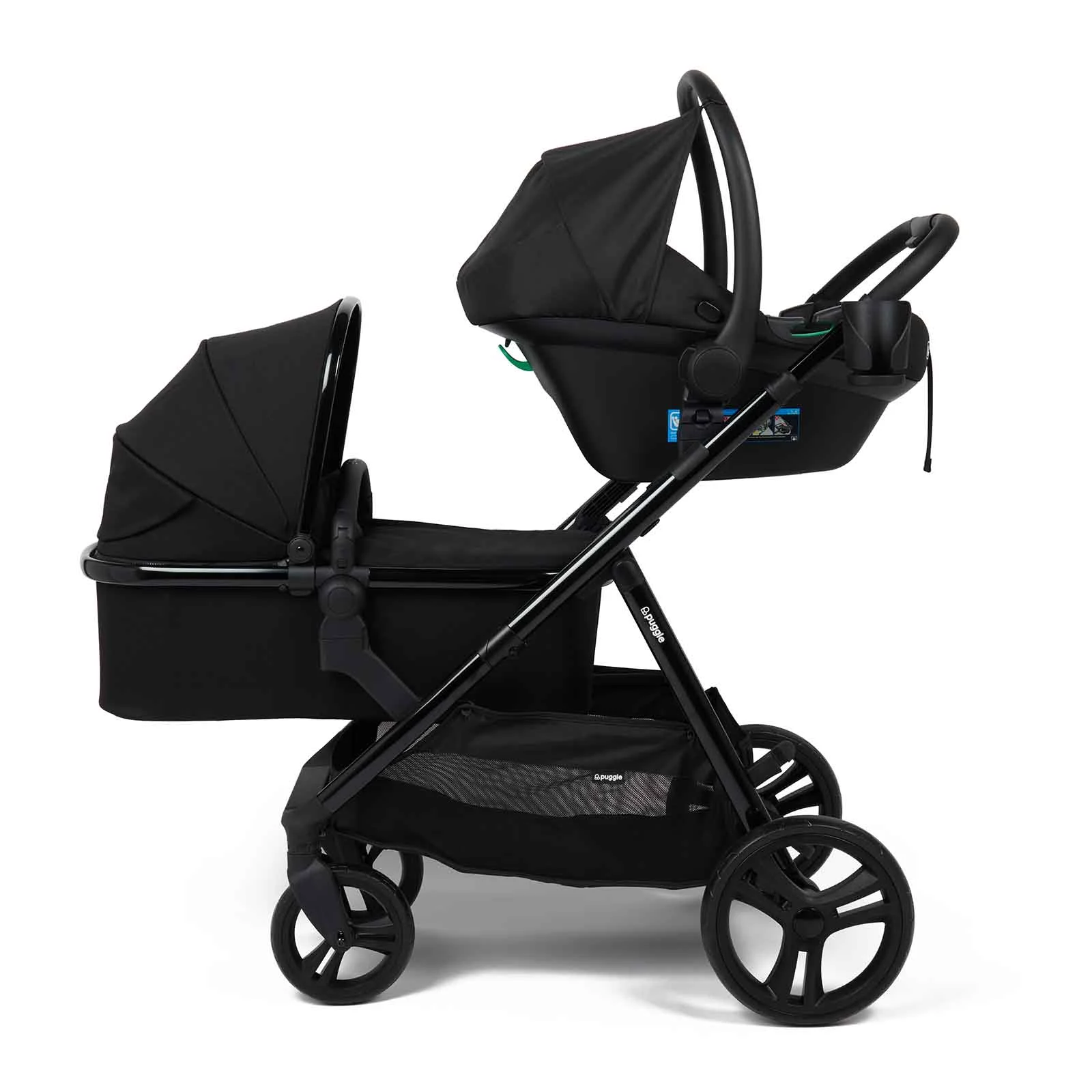 Puggle Memphis 3-in-1 Duo Double Travel System with Safe Fit i-Size ...