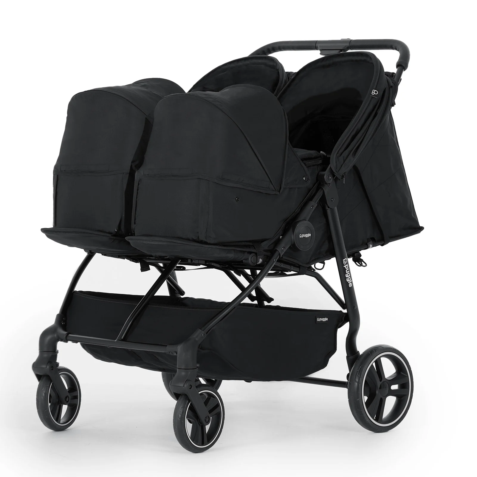 Puggle Urban City Easyfold Twin Double Pushchair with 2 Soft Carrycots ...