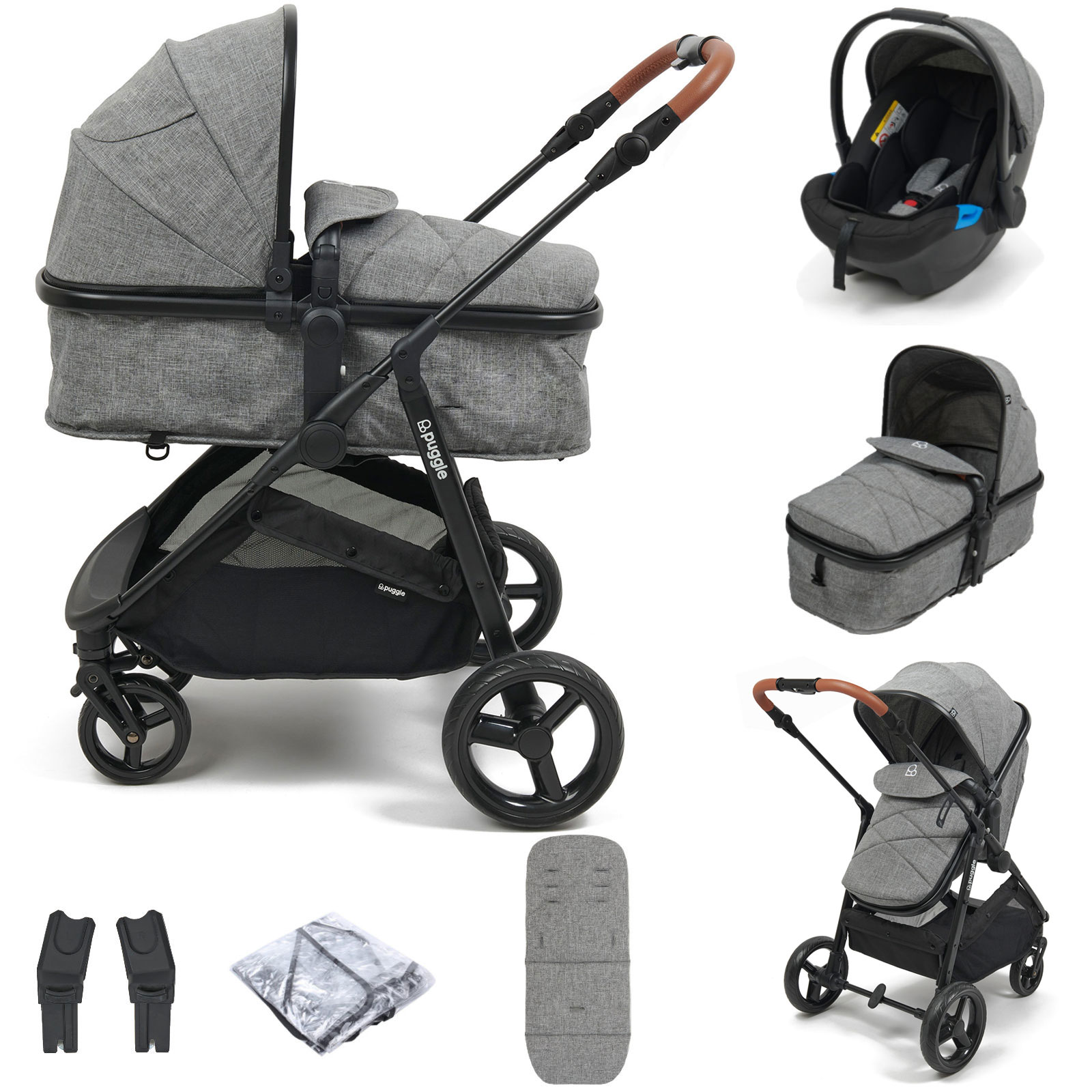 Puggle Monaco XT 2-in-1 Pushchair With Adjustable Handle Travel System ...