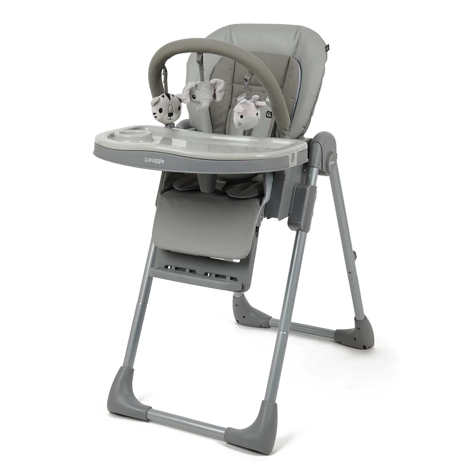 Puggle Foodie Eat Play 9 in 1 Hi Lo Highchair From Birth Mist Grey The Nursery Store