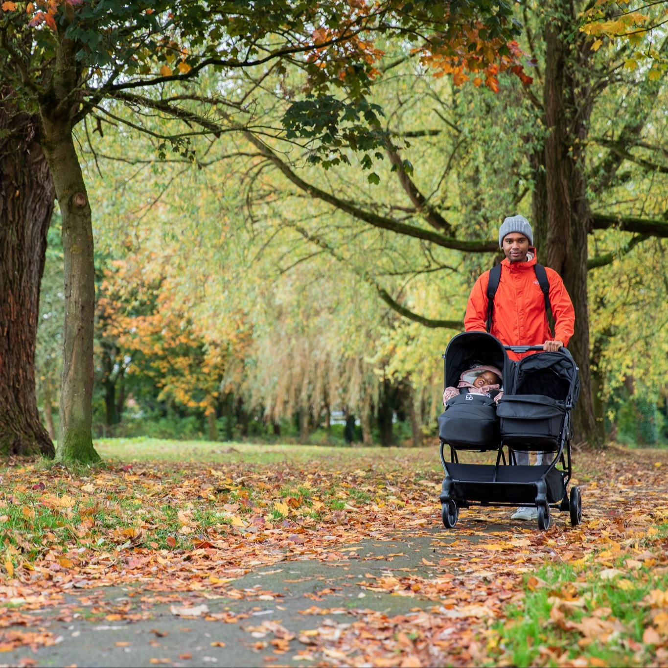 Puggle Urban City Easyfold Twin Double Pushchair with 2 Soft Carrycots ...