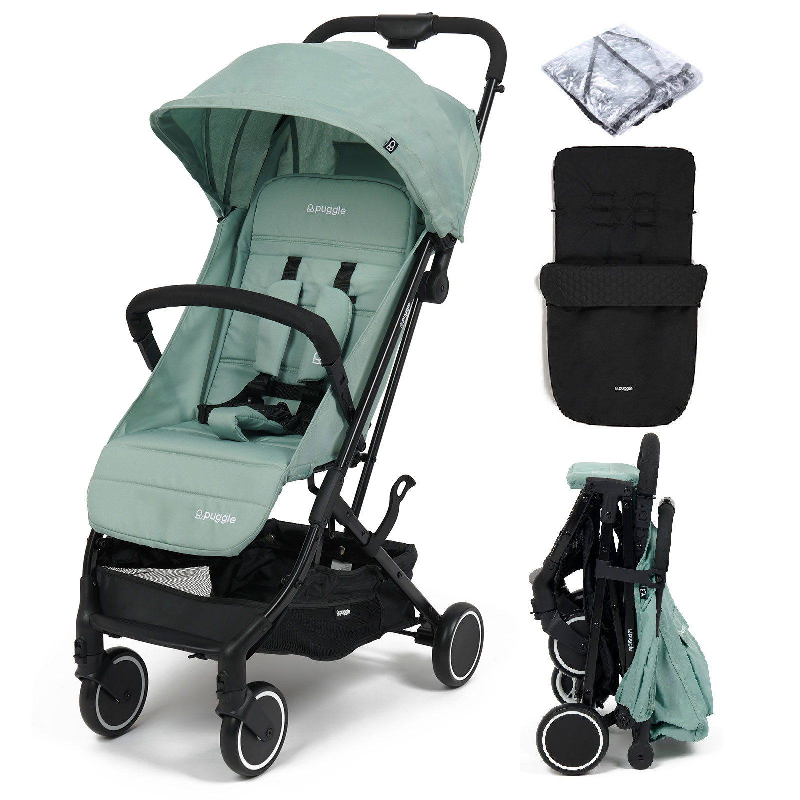 Puggle City Travel Compact Fold Stroller with Rain Cover & Honeycomb ...