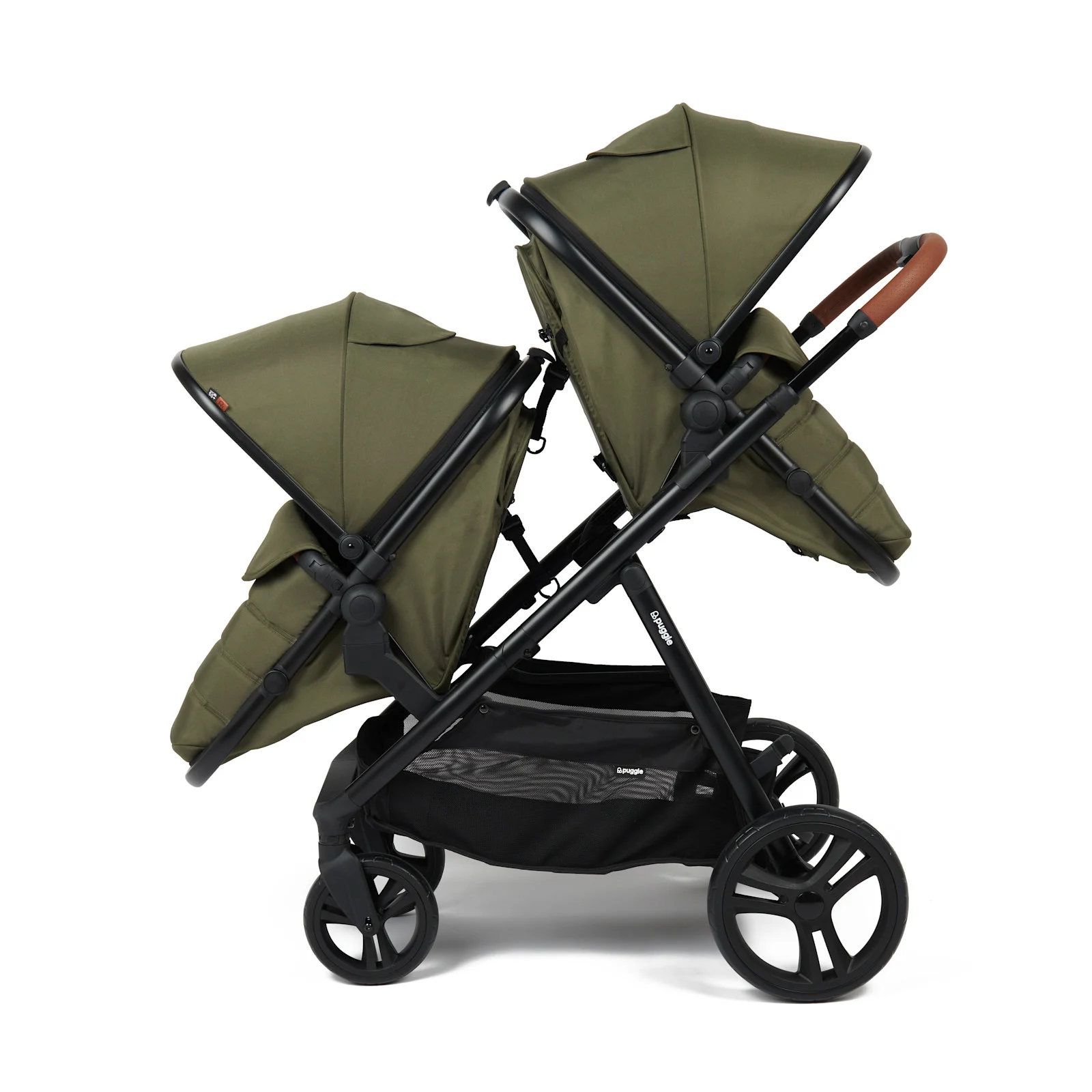 Puggle Memphis 2-in-1 Duo Double Twin Travel System with 2 Safe Fit i ...