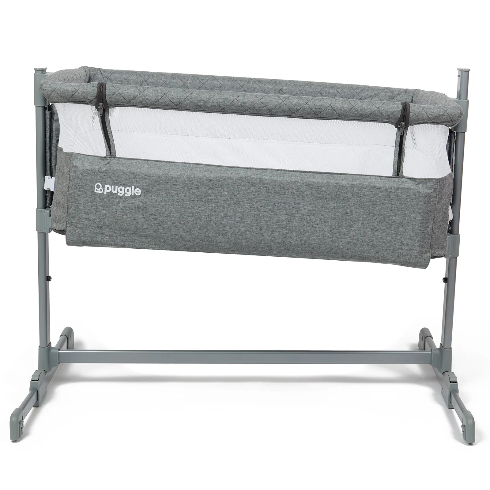 Puggle Sleepy Rocking Bedside Crib with Toy Bar - Graphite Grey | The ...