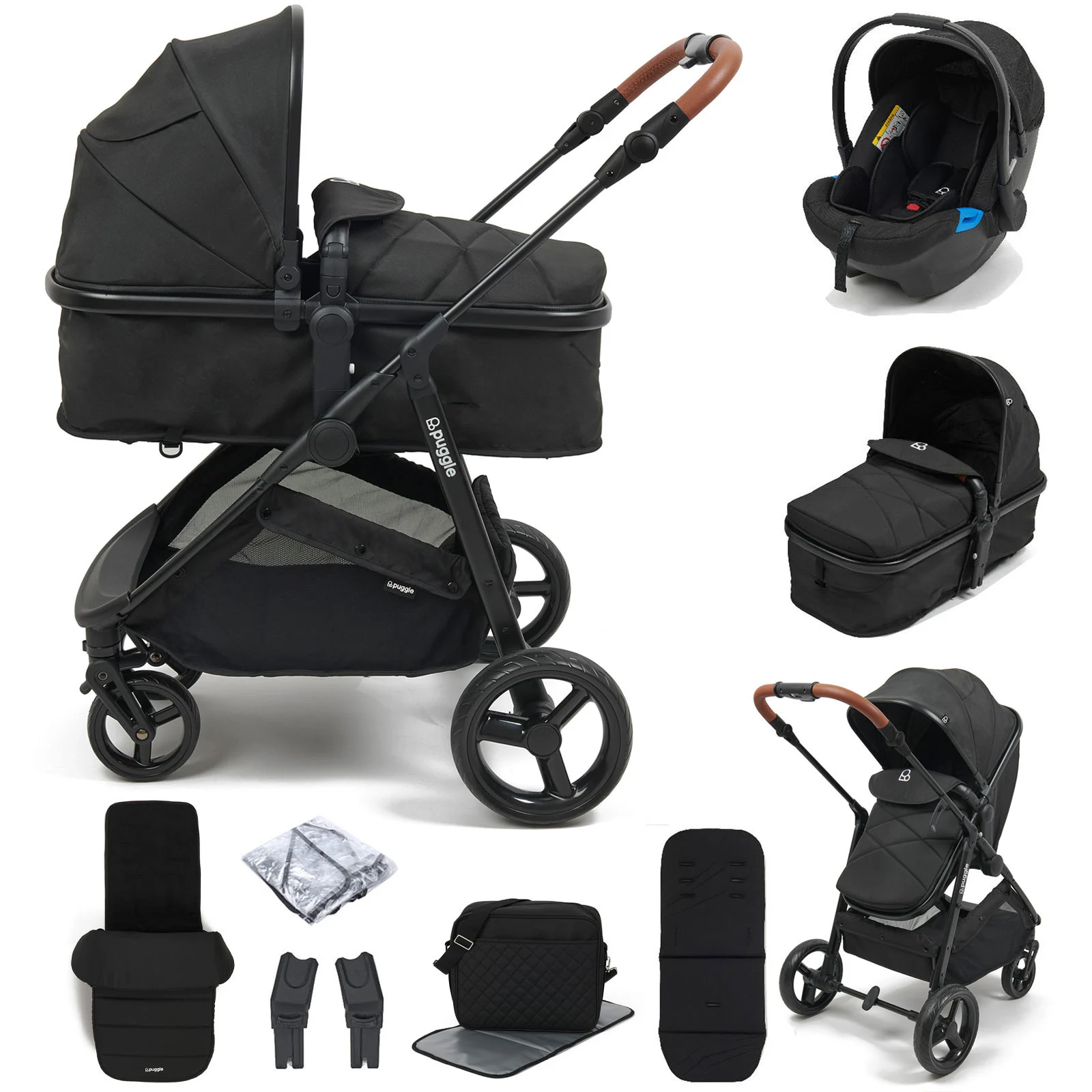 Puggle Monaco XT 2-in-1 Pushchair Travel System with Footmuff & Bag ...