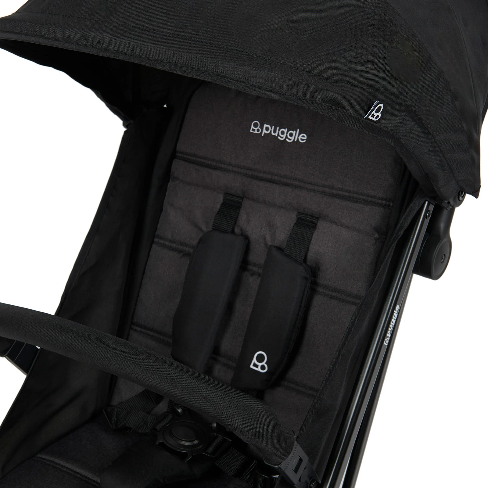 Puggle City Travel Compact Fold Stroller with Rain Cover - Storm Black ...