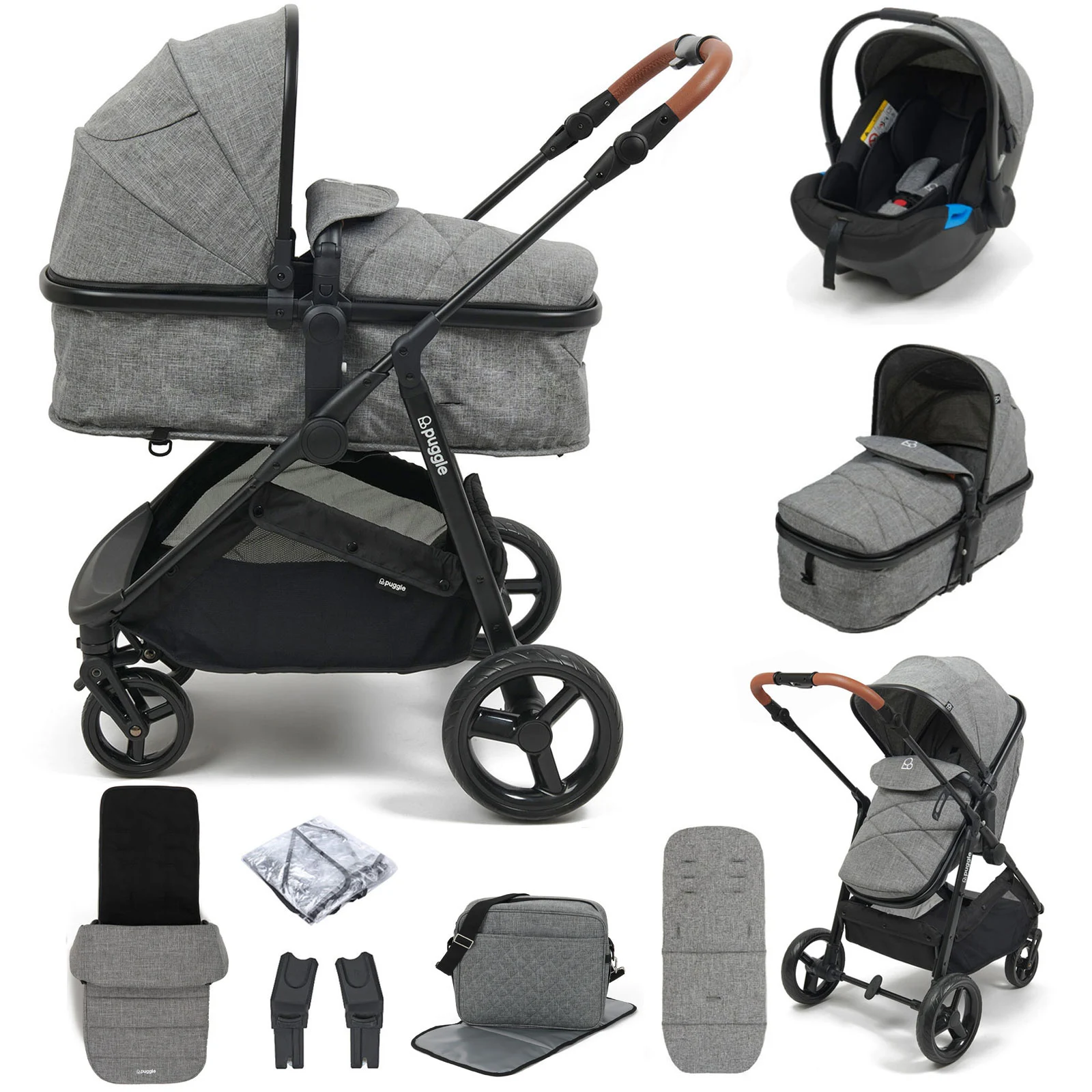 Puggle Monaco XT 2-in-1 Travel System with Monaco Footmuff & Changing ...