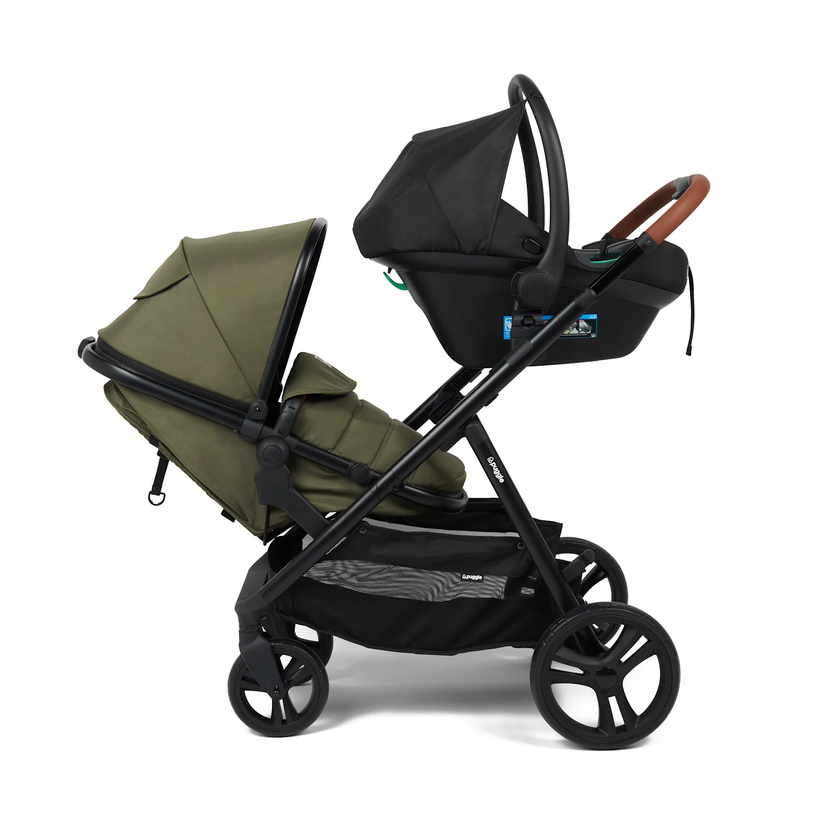 Puggle Memphis 2-in-1 Duo Double Twin Travel System with 2 Safe Fit i ...