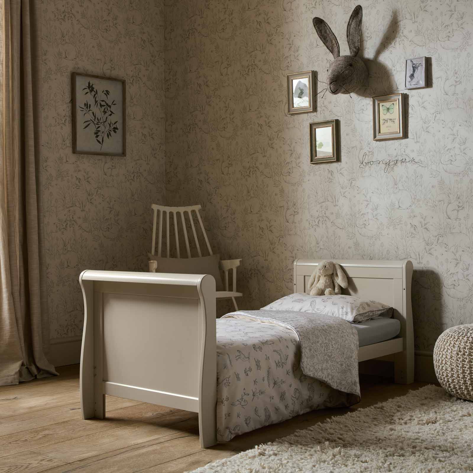 Puggle Prestbury Classic Deluxe Sleigh Cot Bed & Drawer - Cashmere ...