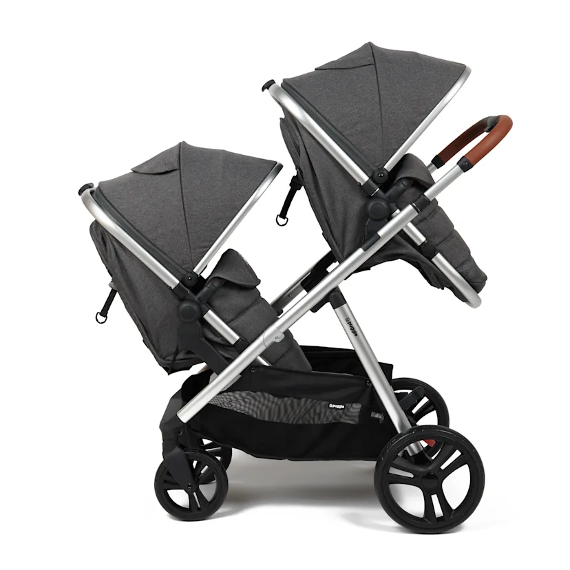Puggle Memphis 2-in-1 Duo Double Twin Travel System with 2 Safe Fit i ...