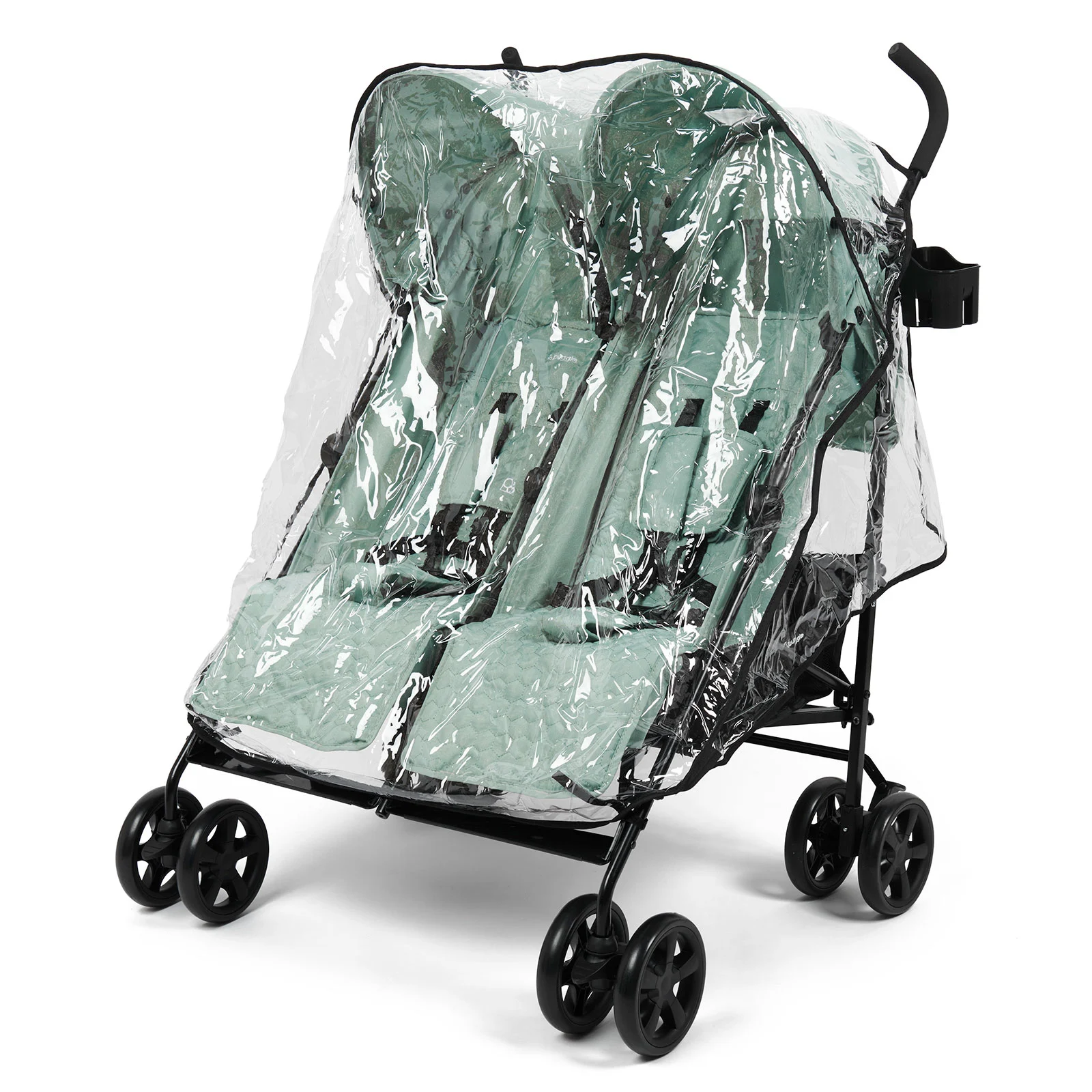 Puggle Litemax Double Pushchair with Rain Cover - Fern Green | The ...