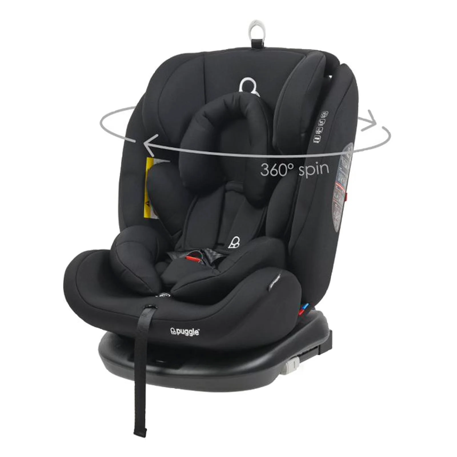 Puggle Lockton 360° Rotate Luxe Group 0+/1/2/3 Car Seat - Storm Black ...