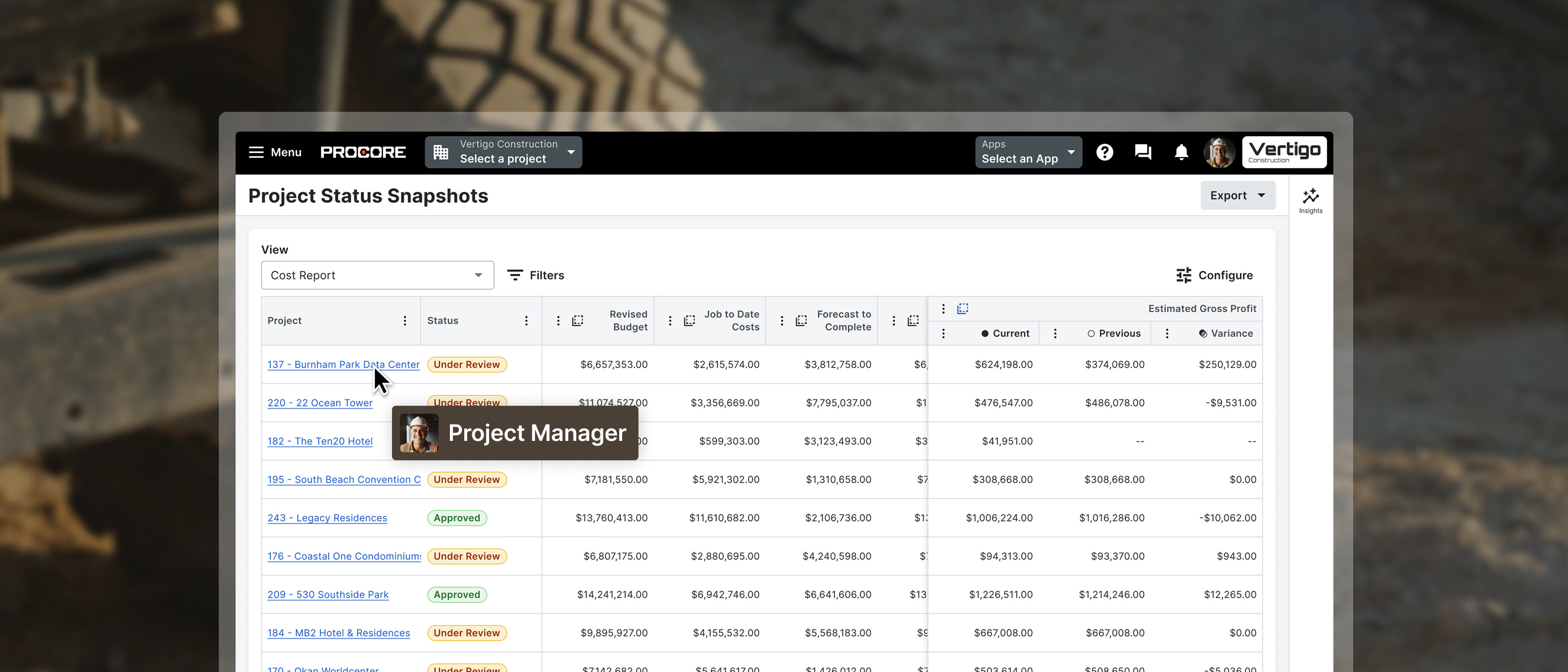 Construction cost management software | Procore