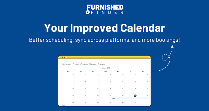 Furnished Finder’s Updated Calendar Features | Furnished Finder