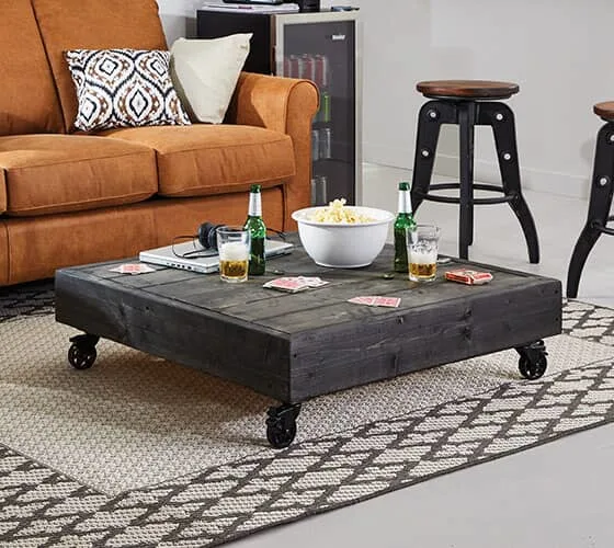 Here's How to Make a Simple Coffee Table on Casters