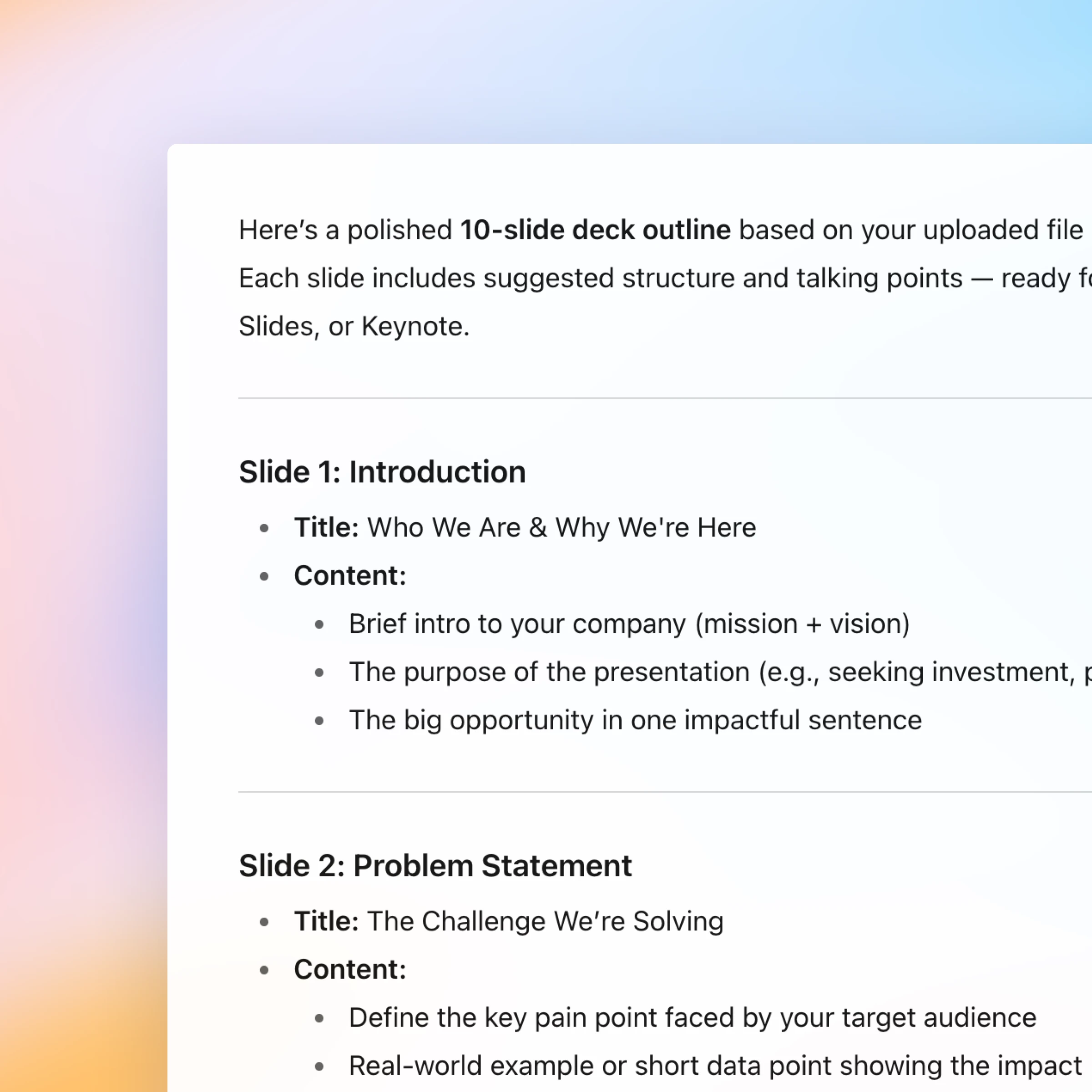 Use ChatGPT with presentations
