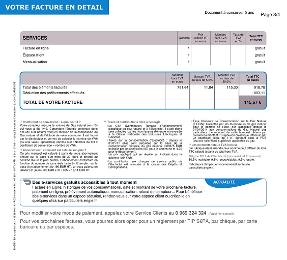 Facture de gaz naturel : tous les détails et informations
