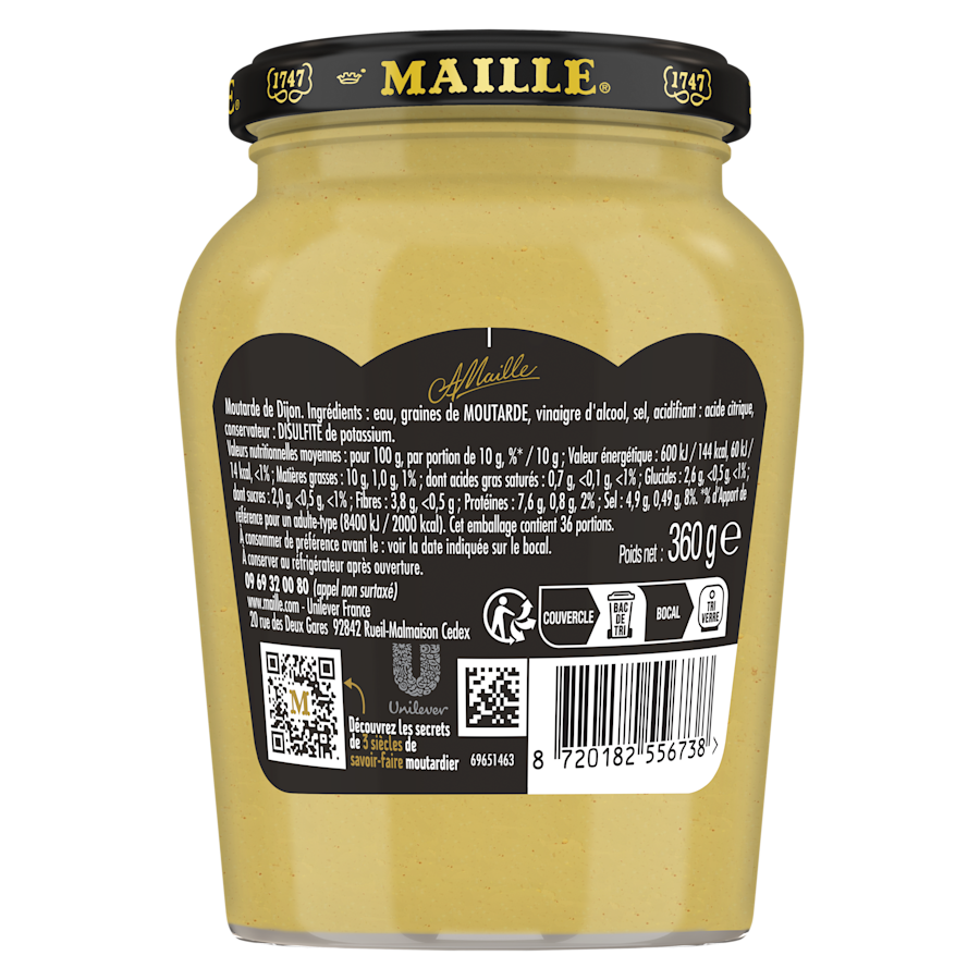 Maille - L'Originale Moutarde Fine De Dijon Bocal 360g