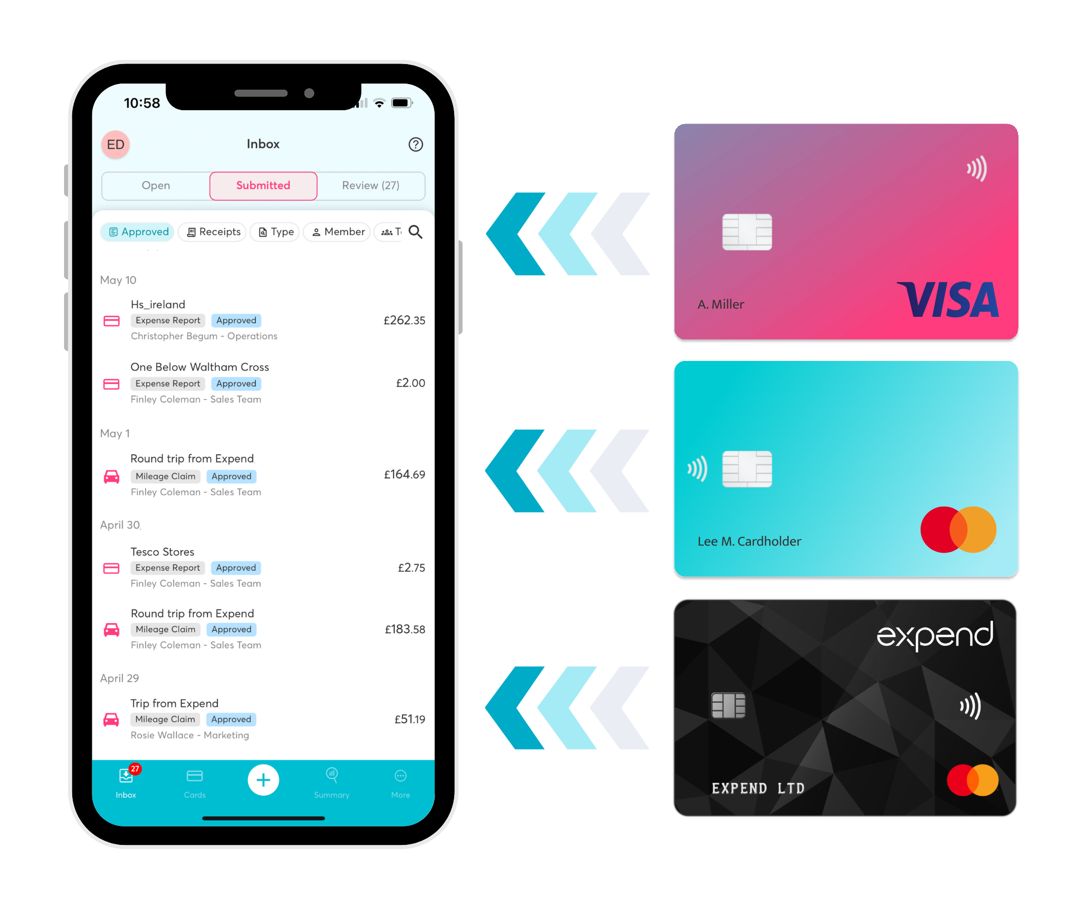 Expend is a business expense management software with expense cards