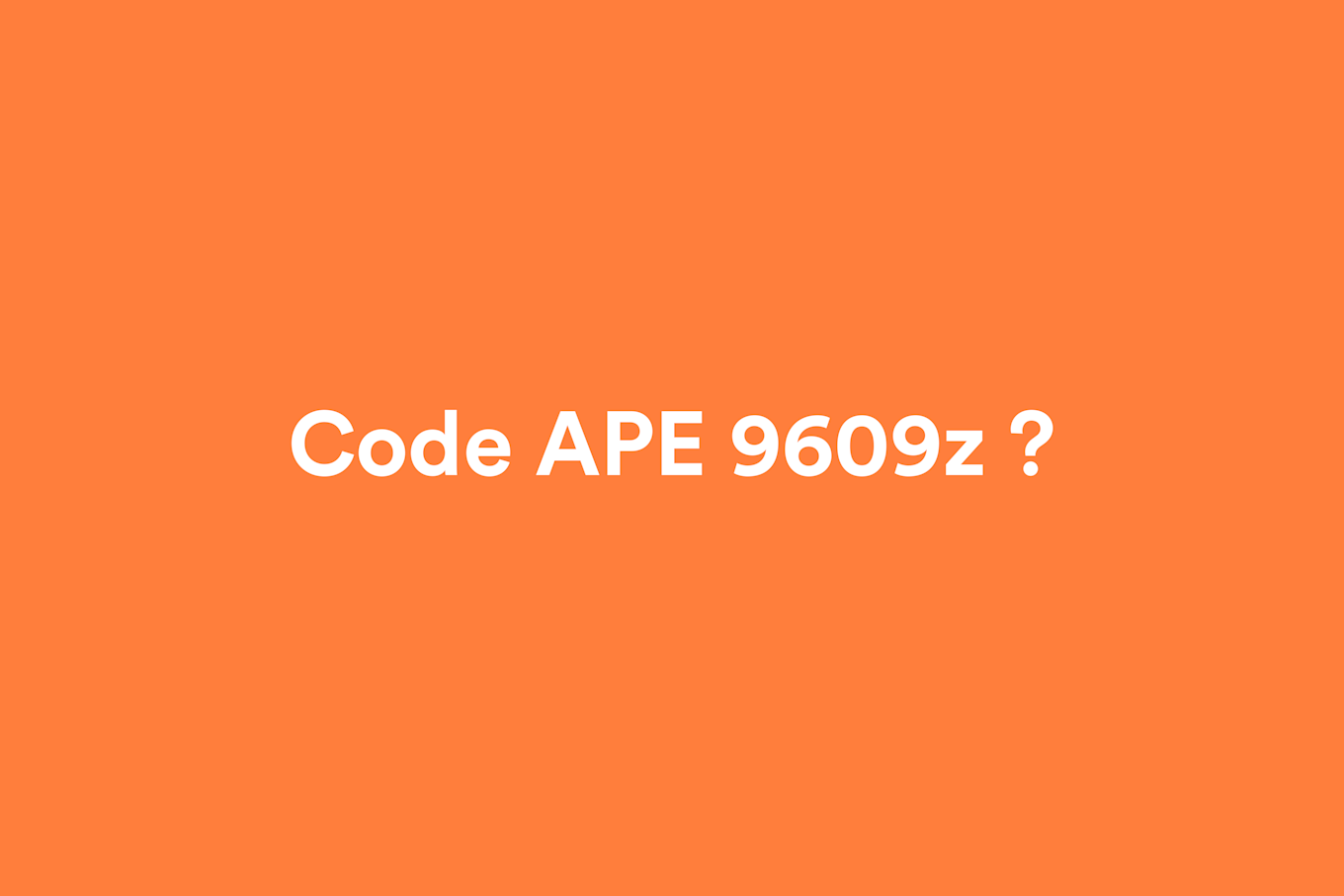 Code APE 9609z : tout ce que vous devez savoir