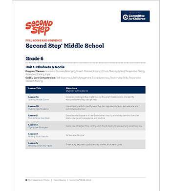 Middle School Curriculum | Second Step