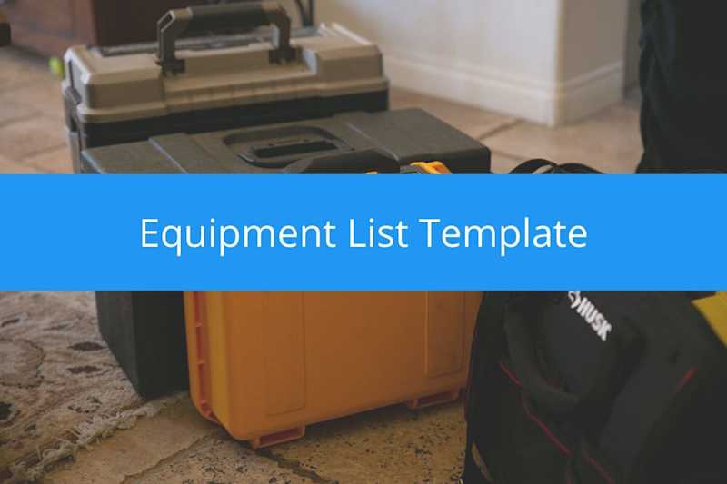 Equipment List Template (Free Download) | Housecall Pro