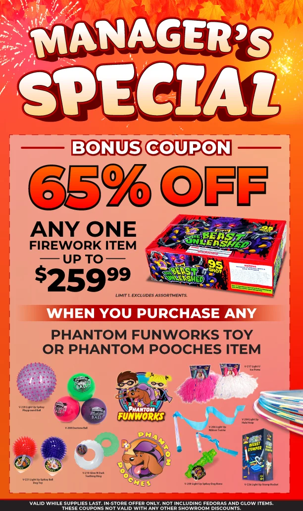 Coupons | Managers Special | Phantom Fireworks