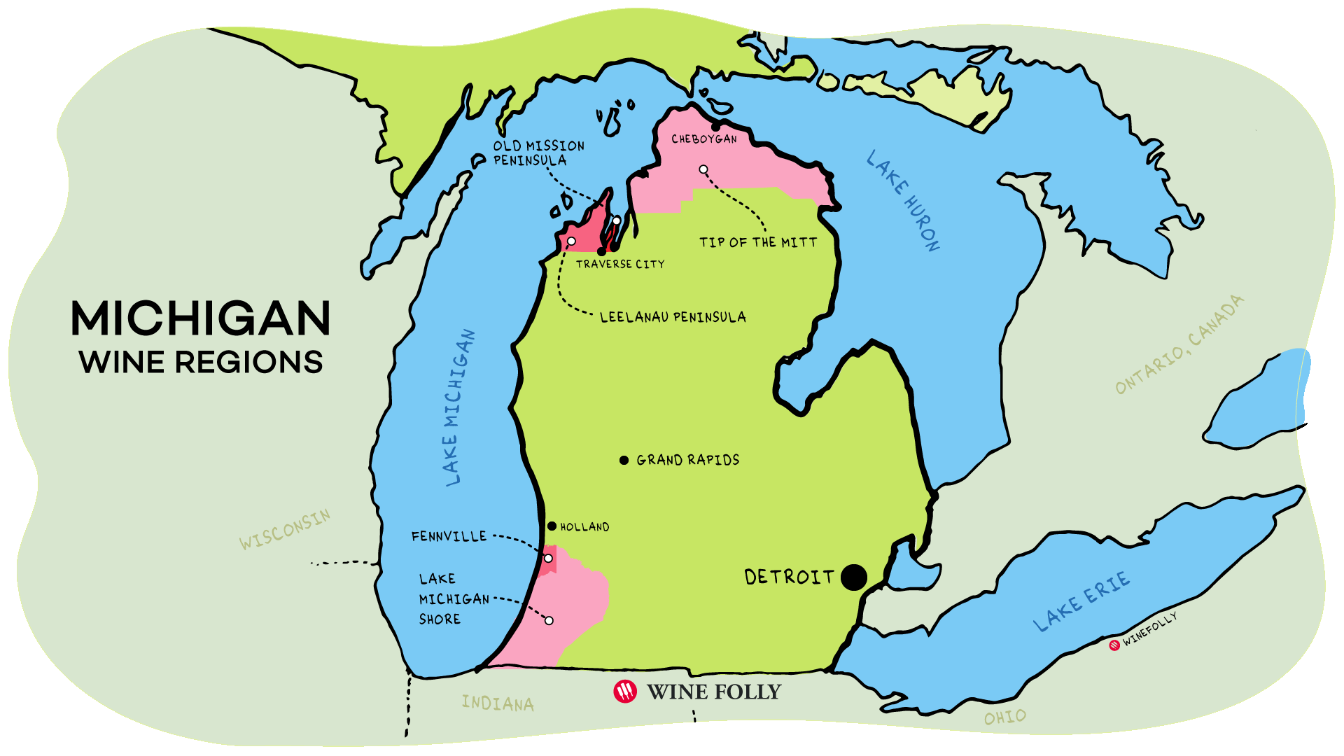 Mapa De Bodegas Del Sur De Michigan