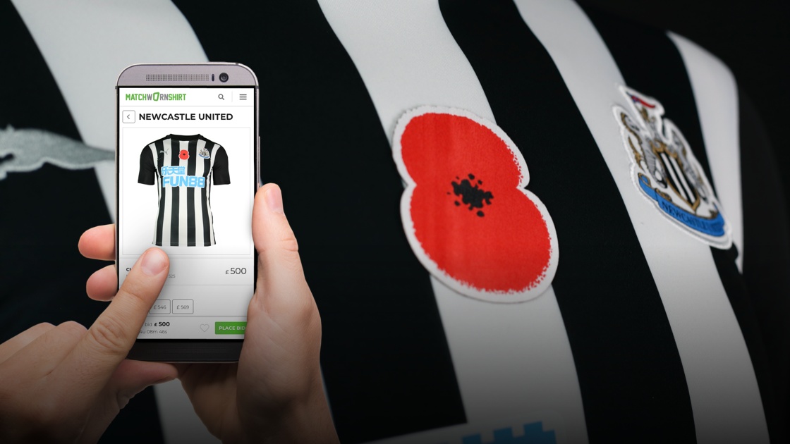 Your chance to get a match worn and signed poppy shirt - Newcastle United