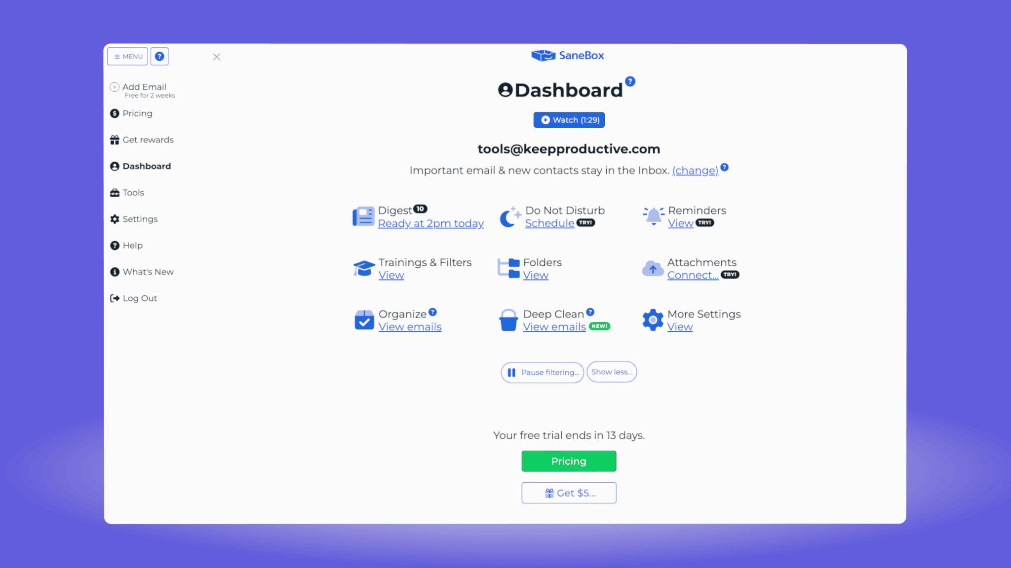 SaneBox Review 2024: Features, Pros, Cons & Pricing