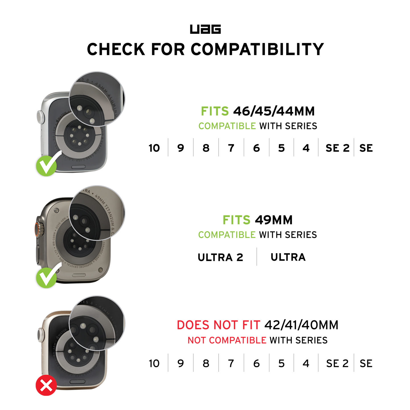 UAG Active Watch Strap for Apple Watch Ultra 2/Ultra Rugged Replacement ...