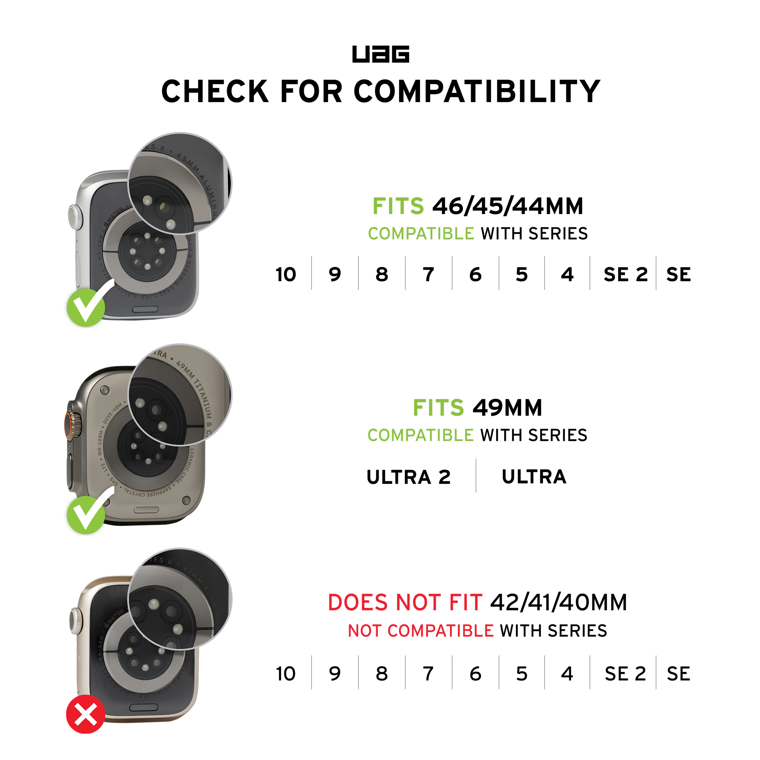 UAG Active Watch Strap for Apple Watch Ultra 2/Ultra Rugged Replacement ...