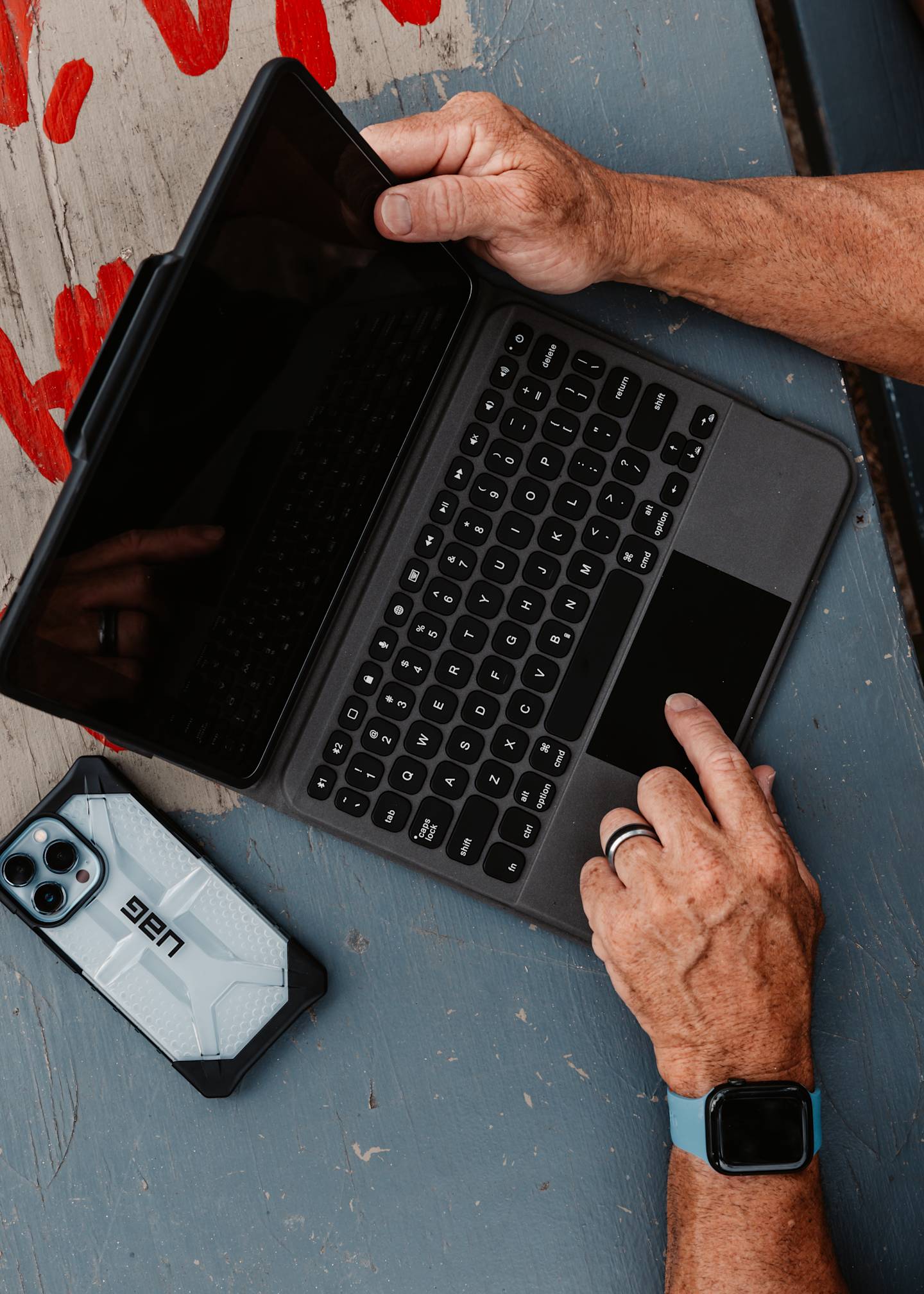 Rugged Bluetooth Detachable Keyboard with Trackpad & Backlit Keys Case ...