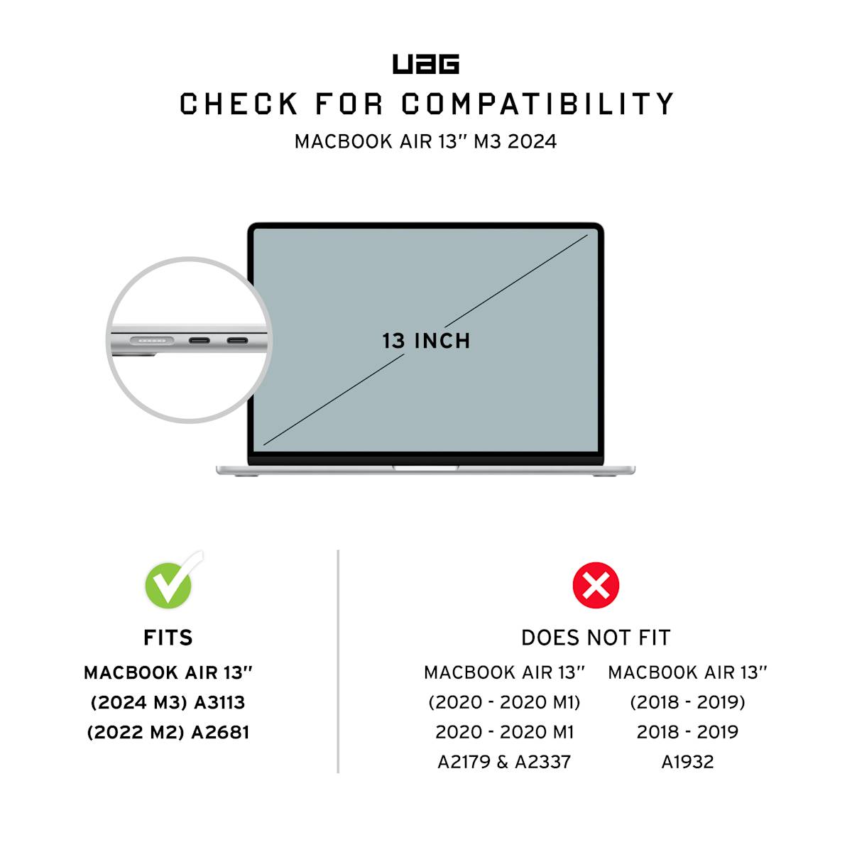 Macbook Air 13" (M2/M3/M4) (2022-2025) Clear Case Plyo