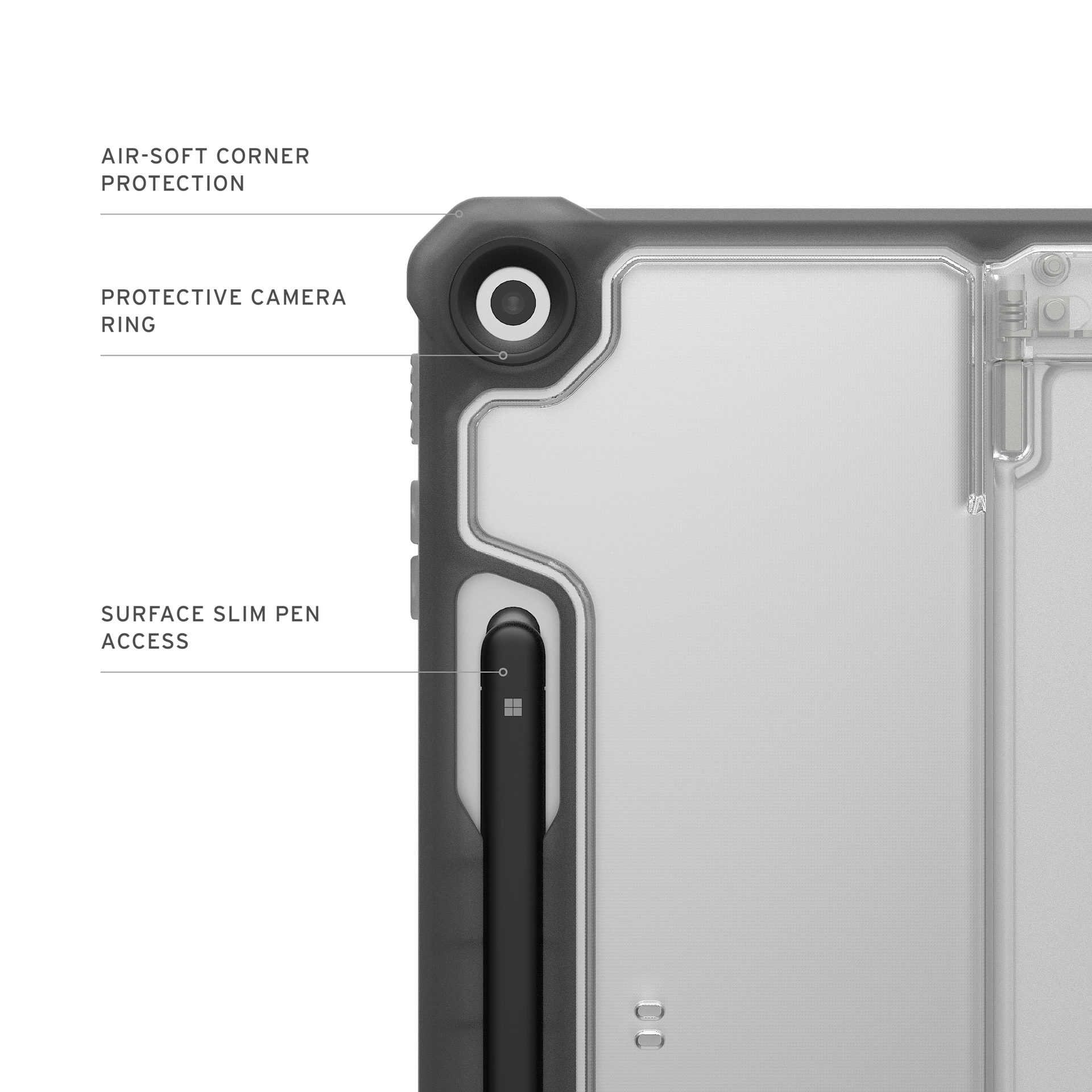 Clear Protective Surface Pro 1st Edition 12" Case with Kickstand ...