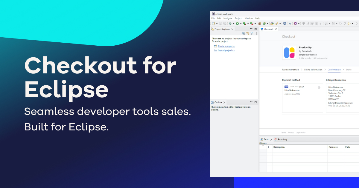 Checkout for Eclipse | Seamless developer tool sales. Built for Eclipse.