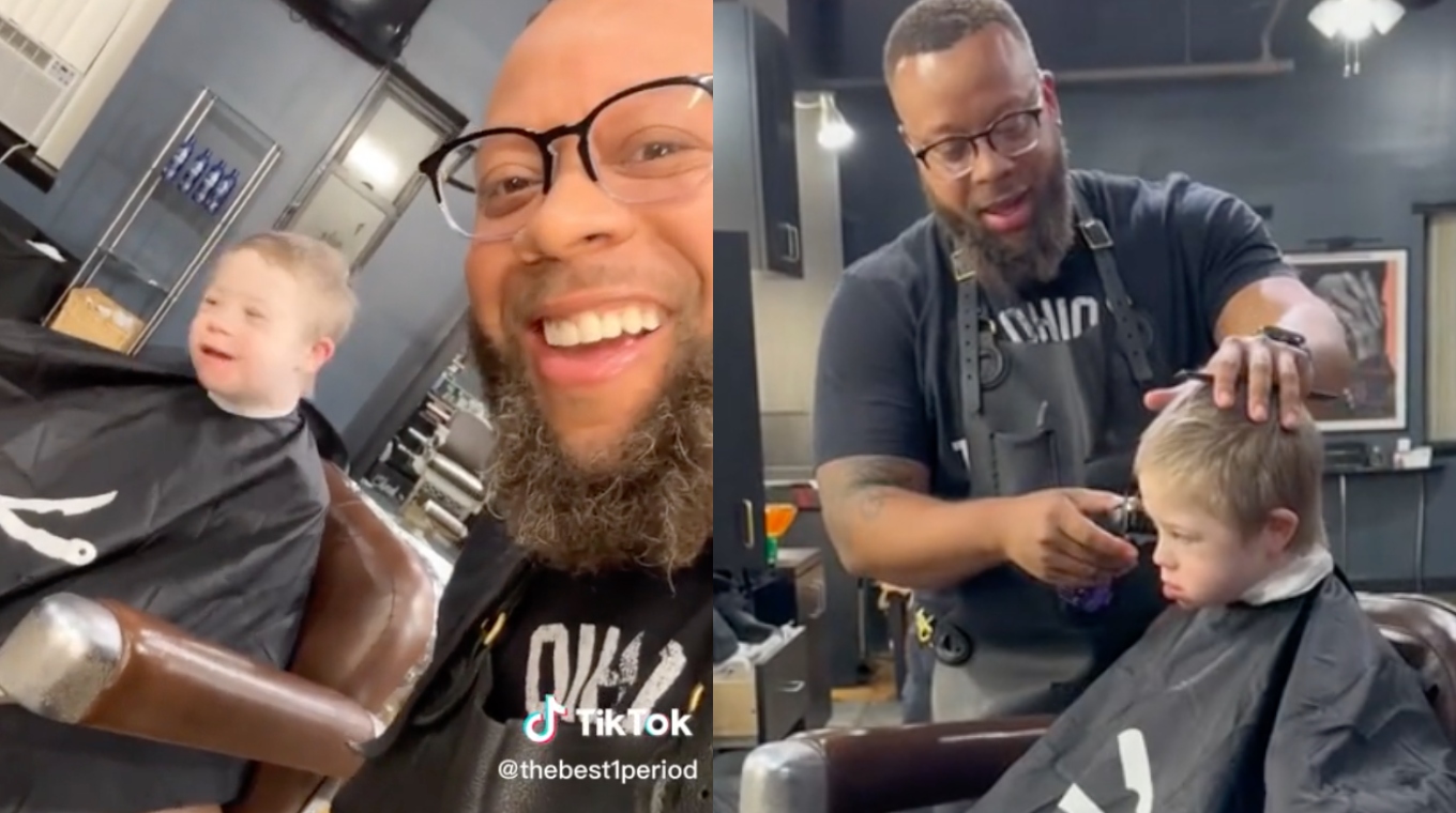 TikTok Is Loving This Sweet Video of a Barber Giving a Boy with Down ...