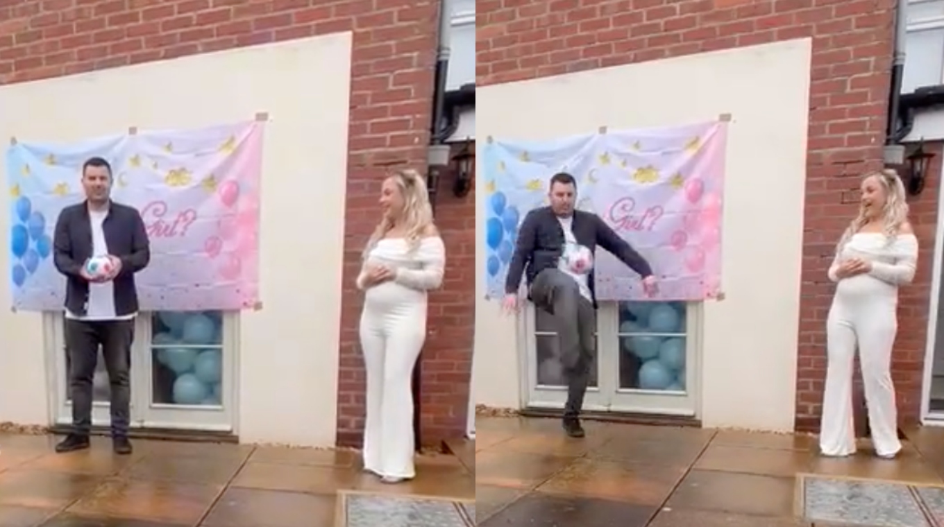 Couple's Football-Themed Gender Reveal Went Hilariously Wrong, but ...
