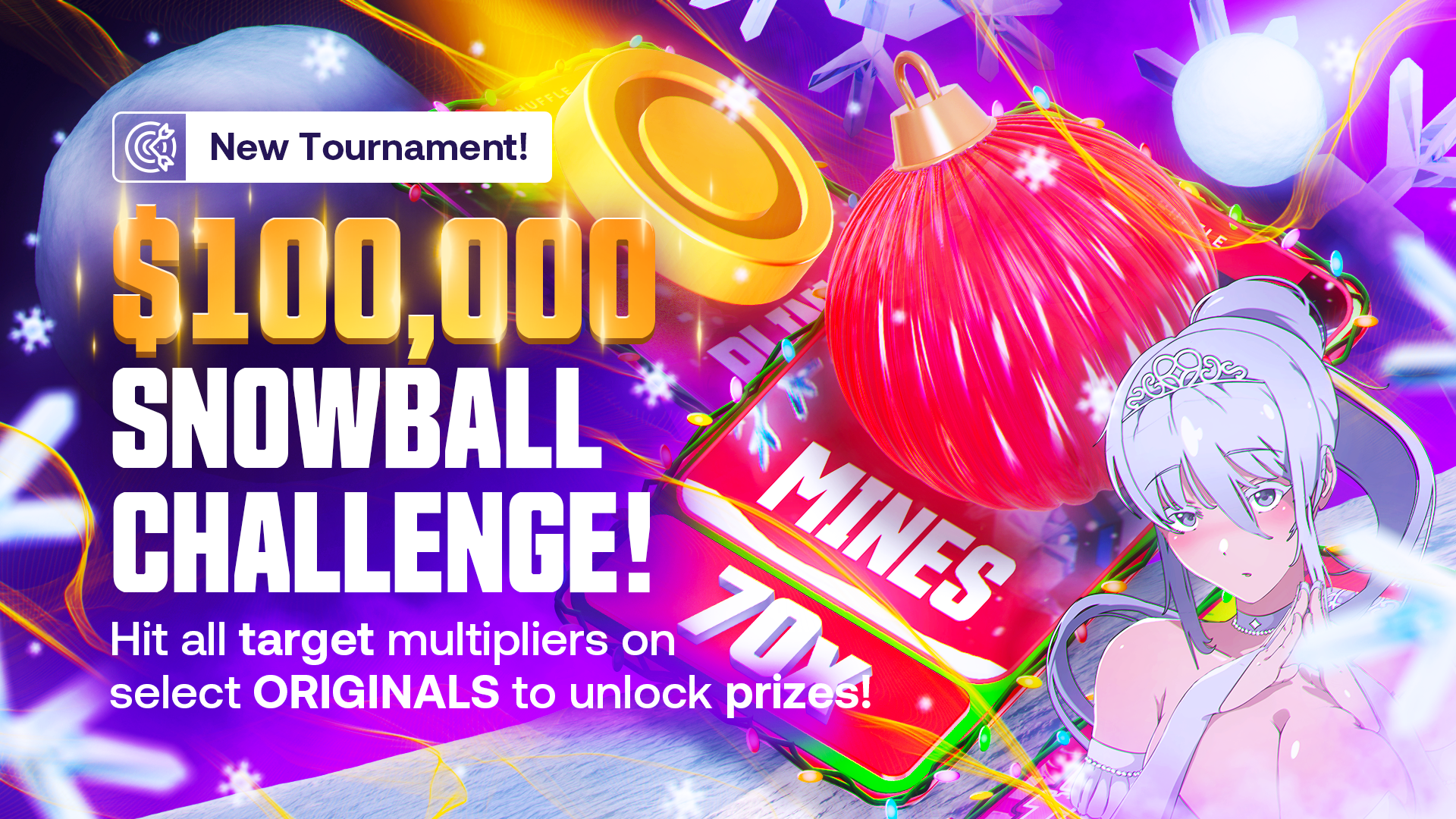$100,000 - SNOWBALL CHALLENGE! | Promotion | Shuffle - VIP Crypto Casino