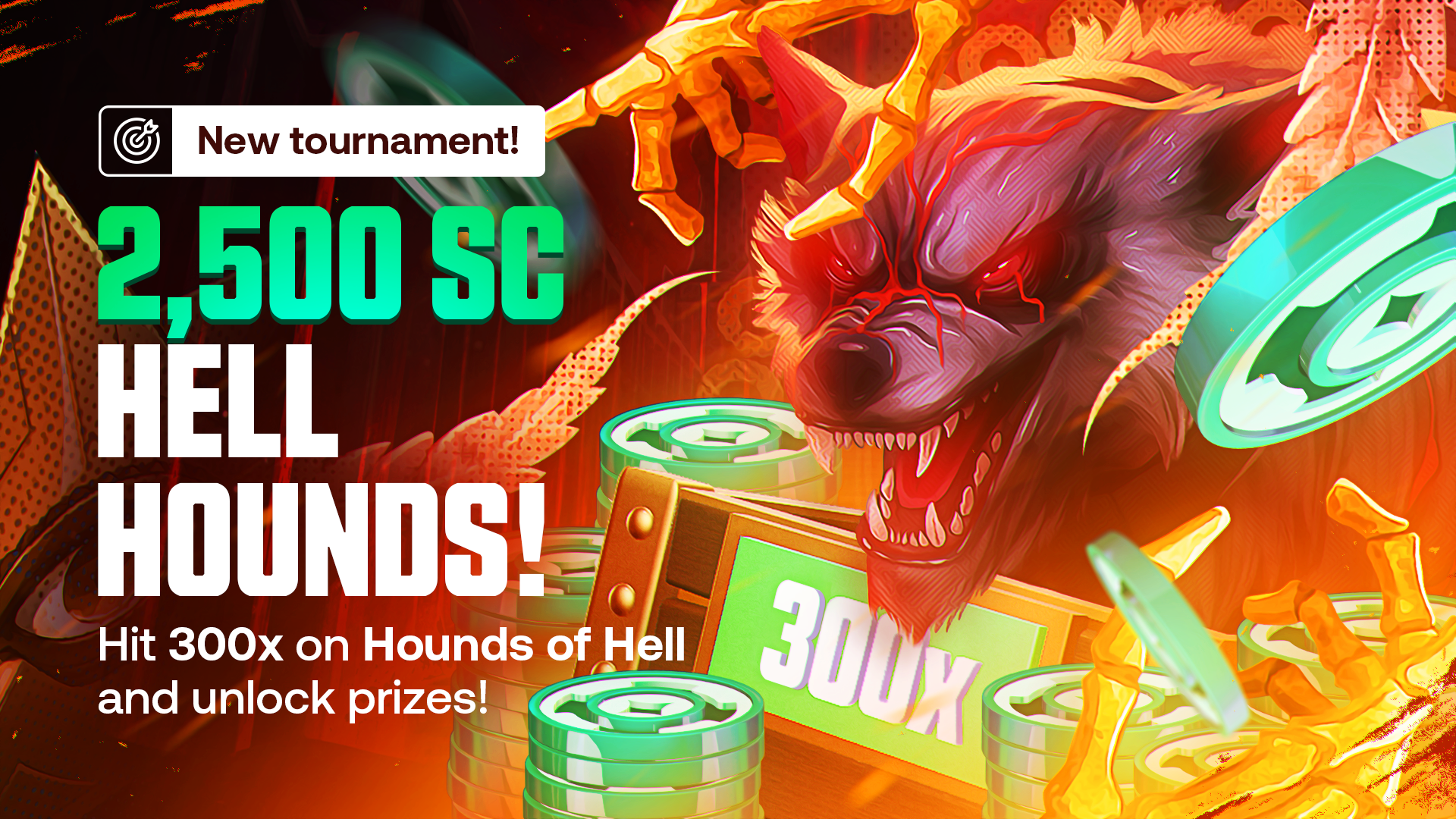 2,500 SC - Hell Hounds! | Promotion | Shuffle.us | The #1 Free to Play Social Casino in the U.S
