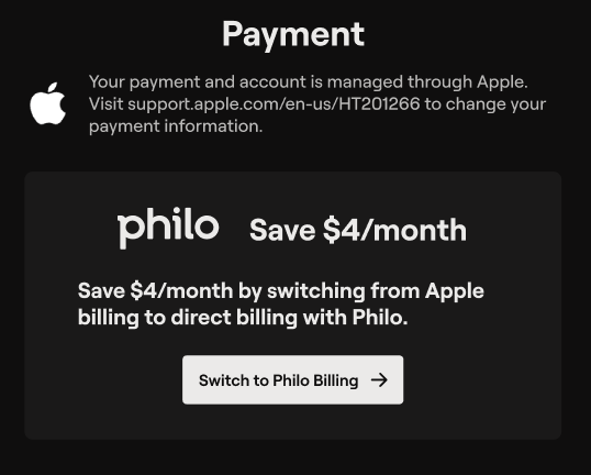 $4 monthly surcharge for Apple-billed customers