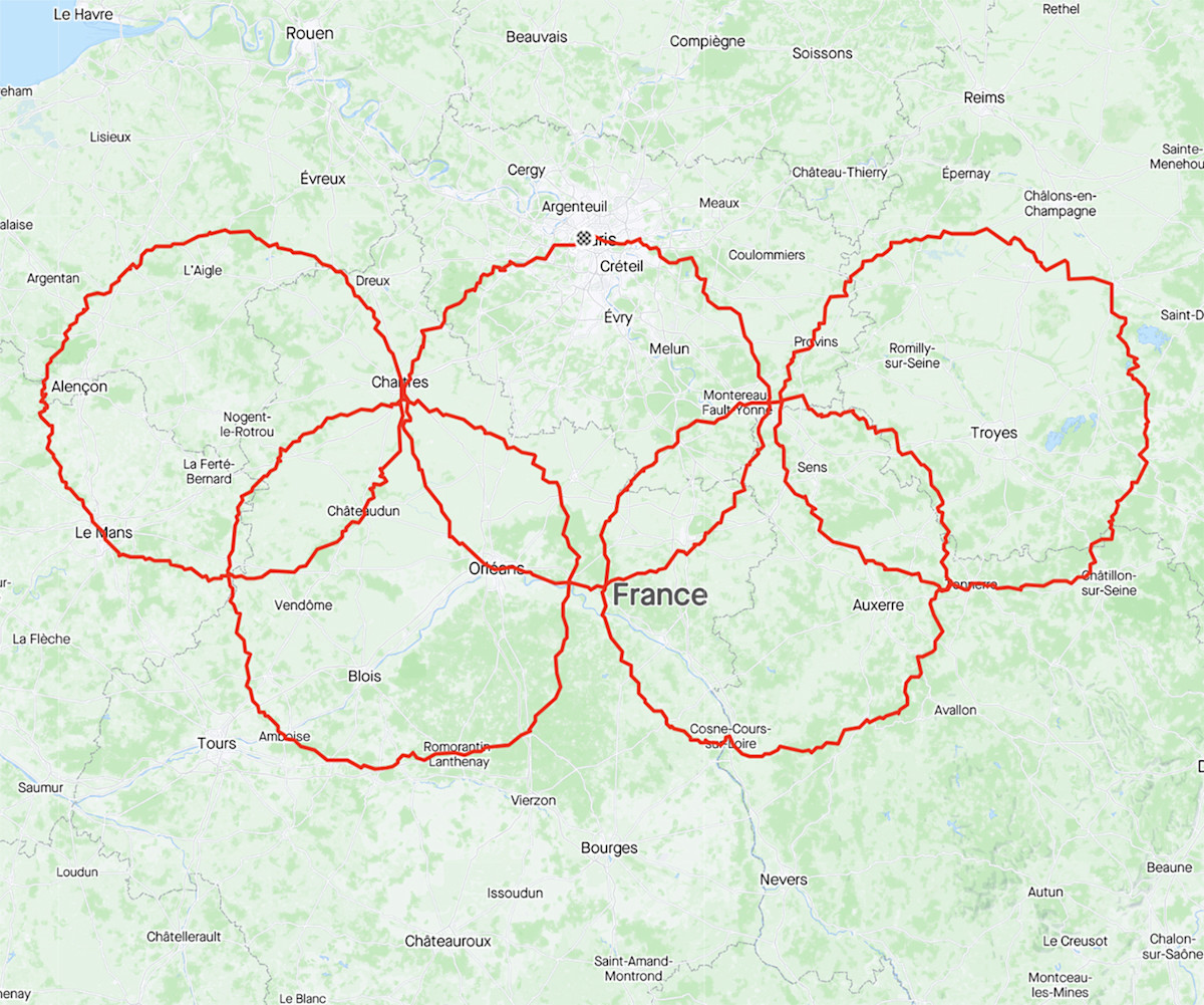 French Cyclists Claim World Record for Largest GPS Drawing by Bike