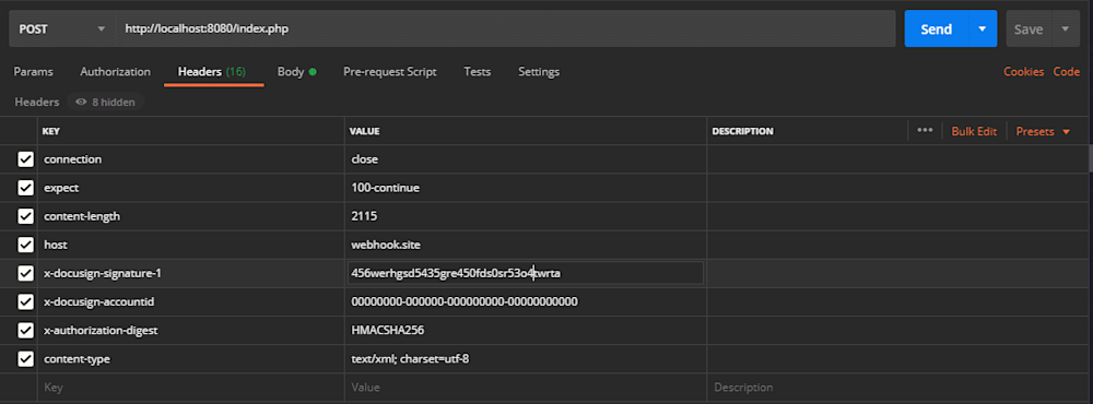 Replaying webhook messages with Postman