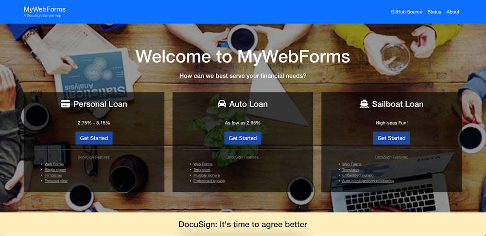 Our newest sample app featuring our newest API: MyWebForms