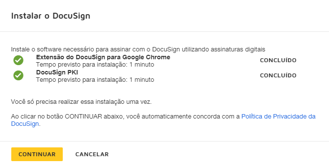 Como assinar envelopes dentro de Docusign com o Certificado Digital