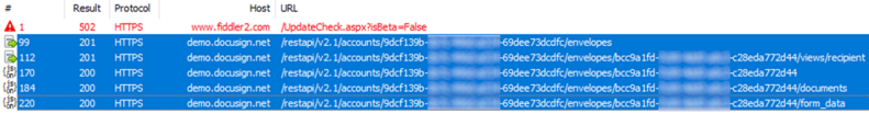 From the Trenches: Tracing Docusign transactions in Fiddler