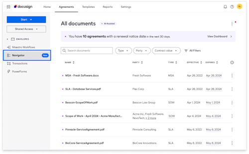 How to Use Docusign Navigator