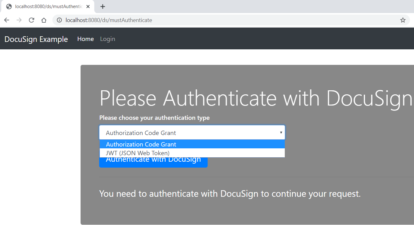 C# Code Example Launcher now supports multiple authentication methods
